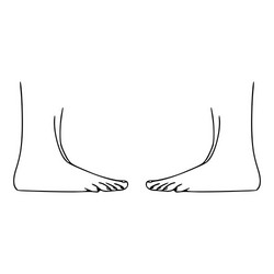 Womans feet outline isolated on white background Vector Image