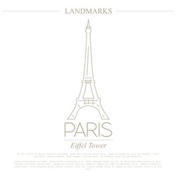 Stamp with symbol of paris - eiffel tower france Vector Image