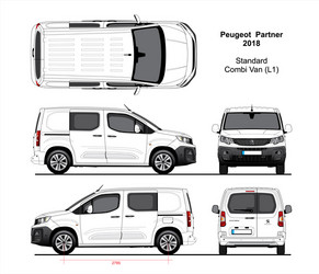 Peugeot Partner Long Wheelbase 2016 Passenger Van Vector Image