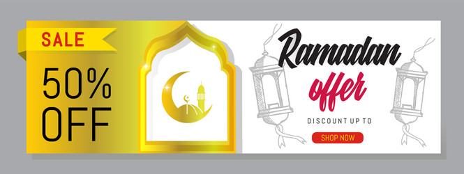 Ramadan sale offer banner Royalty Free Vector Image