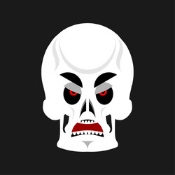 Skeleton angry emoji skull grumpy emotion Vector Image