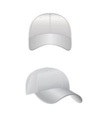 Blue baseball cap set front side view isolated Vector Image
