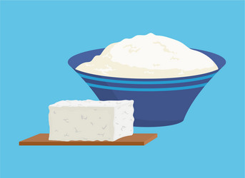 Cottage cheese icon cartoon style Royalty Free Vector Image