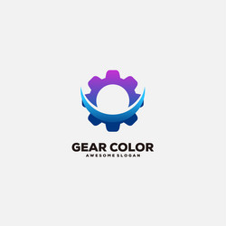 Gear check logo colorful design icon Royalty Free Vector