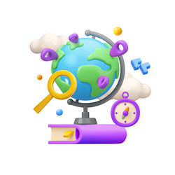 Geography school subject icon education Royalty Free Vector