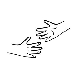 Kids hands reaching out to each other unity Vector Image