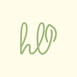 Letter hl line art leaf plant feminine botanical Vector Image
