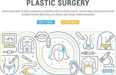 Facial plastic surgery concept banner cartoon Vector Image