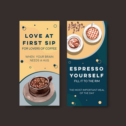 Coffee shop flyer template Royalty Free Vector Image