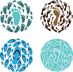 Foot print icon design template Royalty Free Vector Image