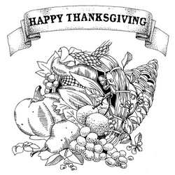 Outlined horn plenty Royalty Free Vector Image