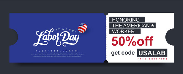 Usa labor day gift coupon banner background Vector Image
