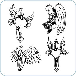 Beautiful christian cross with angel wings Vector Image