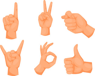 Deaf mute sign language character gesture Vector Image