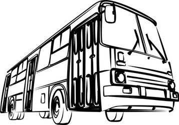 Sketch of big bus Royalty Free Vector Image - VectorStock