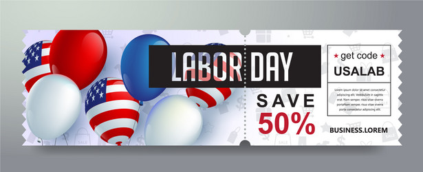 Usa labor day gift coupon banner background Vector Image