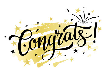 Hand drawn congratulations black lettering Vector Image