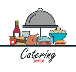 Icon catering service food design Royalty Free Vector Image
