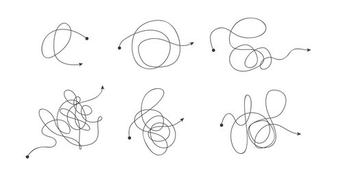 Confused process chaos line symbol tangled Vector Image