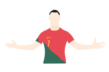 Cristiano ronaldo flat line art silhouette Vector Image