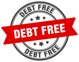 Debt free stamp label on transparent Royalty Free Vector