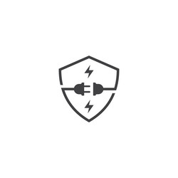 Electricity protect shield icon logo template Vector Image