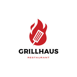 Fire grill logo icon Royalty Free Vector Image