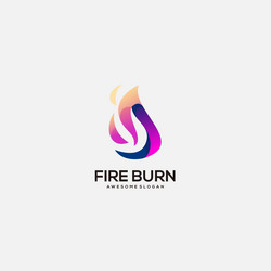 Fire ribbon logo icon design template Royalty Free Vector