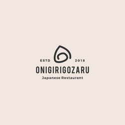 Onigiri logo japanese restaurant sign icon line Vector Image