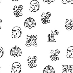 Oxygen o2 chemical seamless pattern Royalty Free Vector