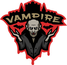Vampire emblem on a dark background Royalty Free Vector