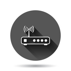 Wifi router icon in flat style broadband on black Vector Image