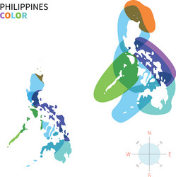 Philippines map and landmarks with people Vector Image