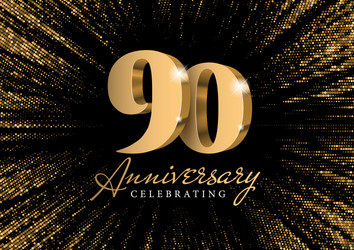 Anniversary 90 gold 3d numbers Royalty Free Vector Image
