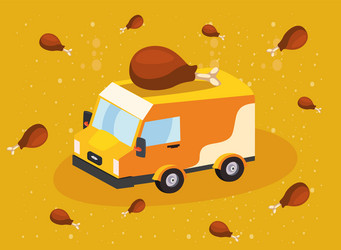 Isolated food truck Royalty Free Vector Image - VectorStock
