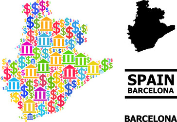 Collage map cordoba spanish province Royalty Free Vector