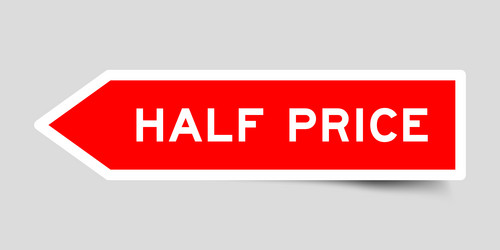 Label sticker red color in word upsize Royalty Free Vector