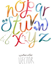 Watercolor alphabet Royalty Free Vector Image - VectorStock