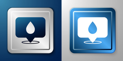 White water drop with location icon isolated Vector Image