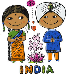 Indian people sketch for your design Royalty Free Vector