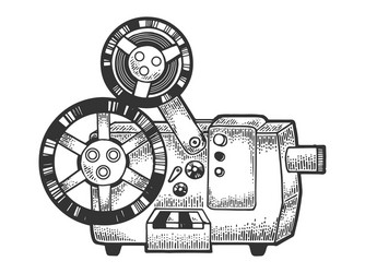 Old film projector hand drawn Royalty Free Vector Image