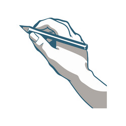 Hand holding pen sketching a pencil drawing Vector Image