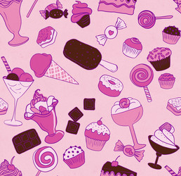 Seamless pattern with candies and sweets Vector Image