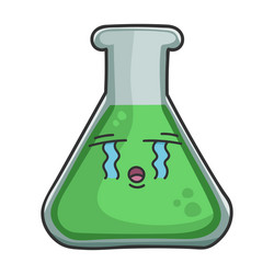 Student science beaker character cartoon Vector Image