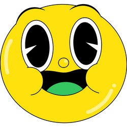 Acid emoji stickers set Royalty Free Vector Image