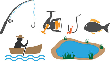 I love fishing graphic design template isolated Vector Image