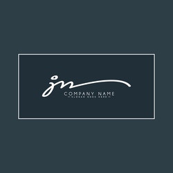 Jn handwritten signature logo - logo template Vector Image