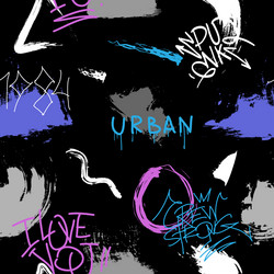 Seamless pattern graffiti street art tag Vector Image