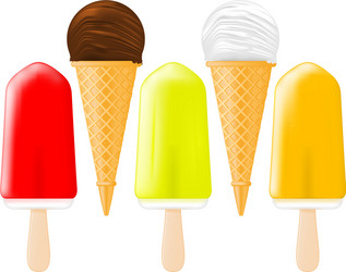 Multicolor ice cream popsicle Royalty Free Vector Image
