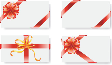 Card red bow ribbon doodle Royalty Free Vector Image